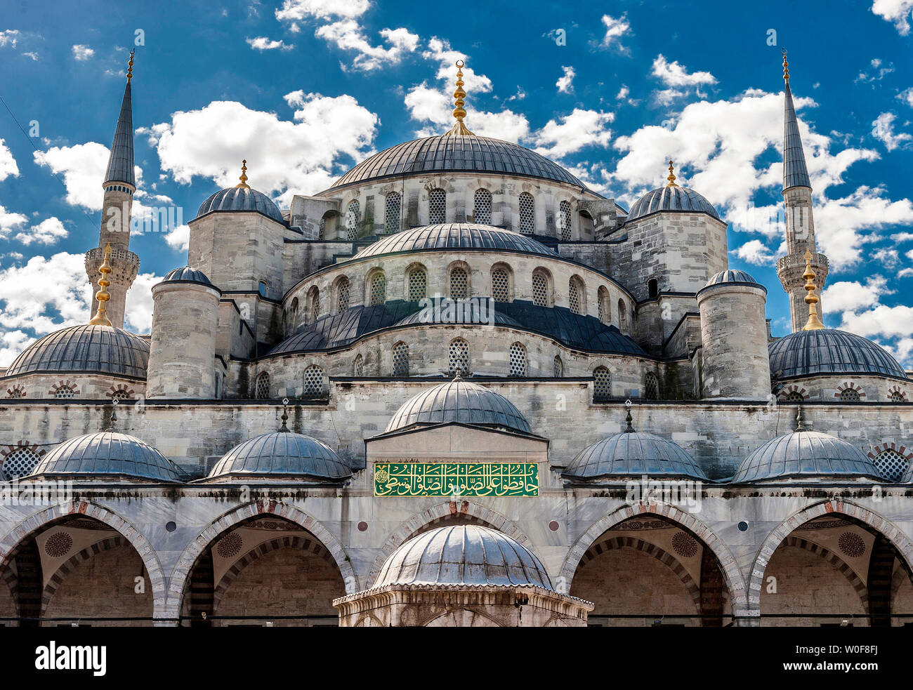 Turkey, Istanbul, Blue Mosque's domes and minarets (1616 by Mehmet Aga ...