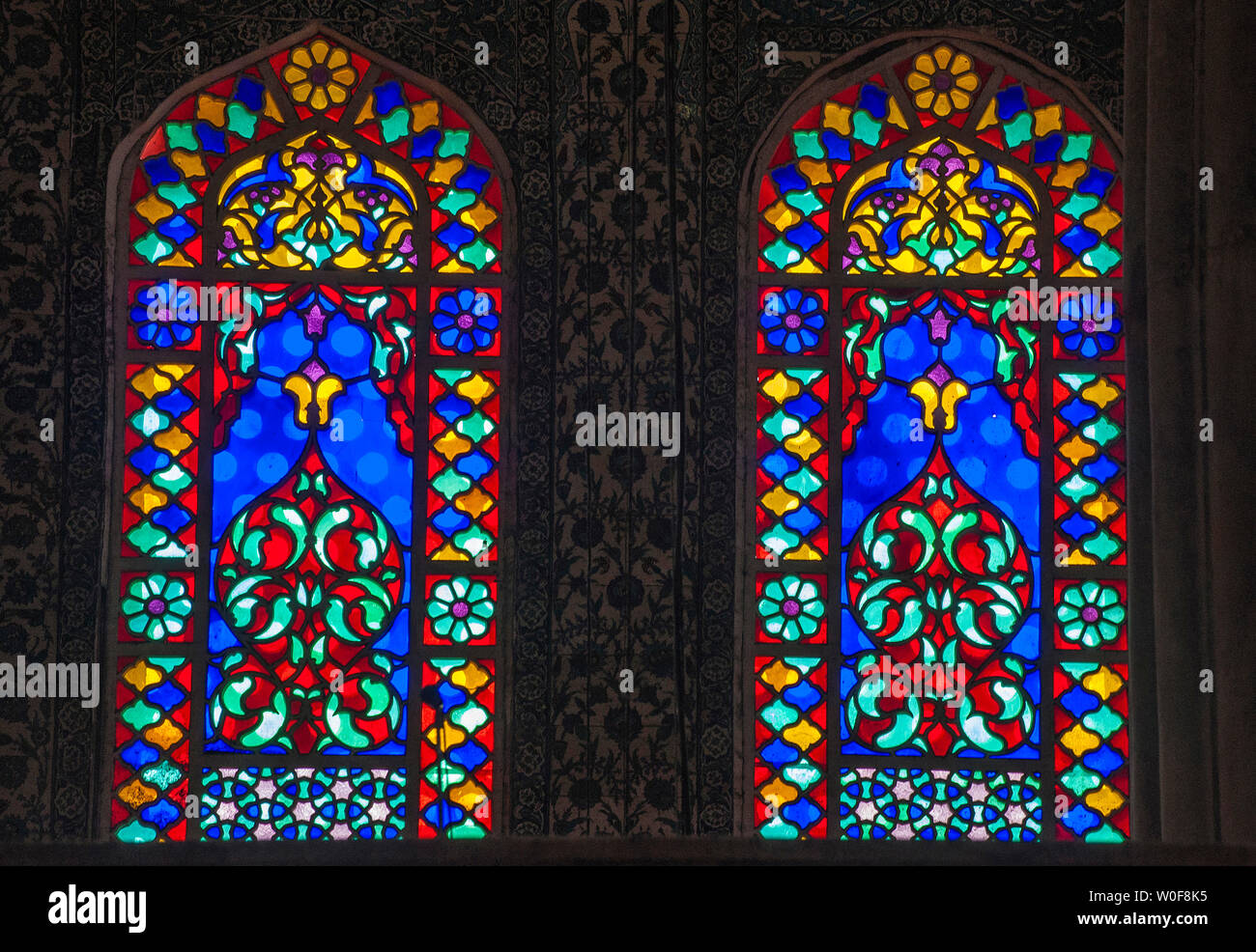 Turkey, Istanbul, stained glass of the Blue Mosque (1616 by Mehmet Aga ...