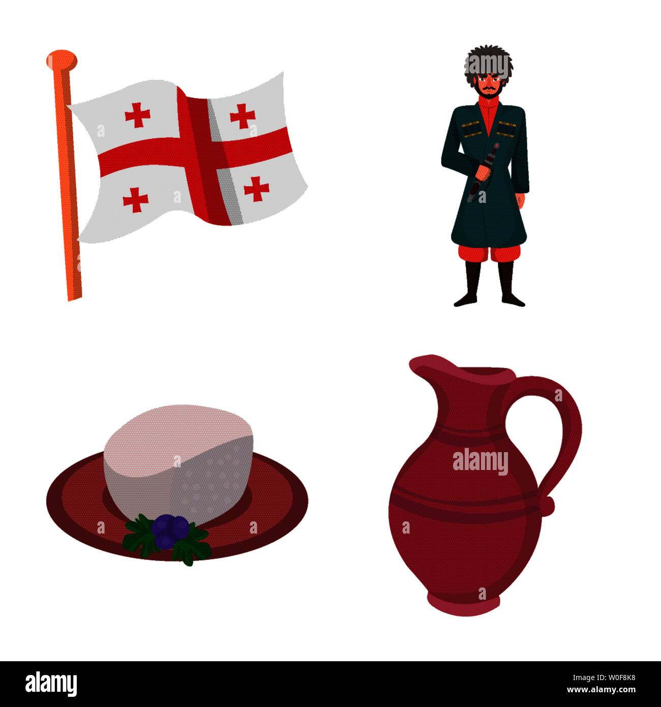 Isolated object of Caucasus and traditions logo. Collection of Caucasus ...