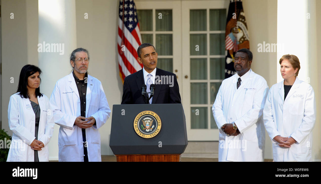 U.S. President Barack Obama, backed by doctors from around the United ...