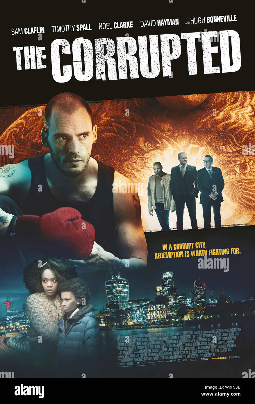 THE CORRUPTED, British poster, top from left: Sam Claflin, Noel Clarke ...