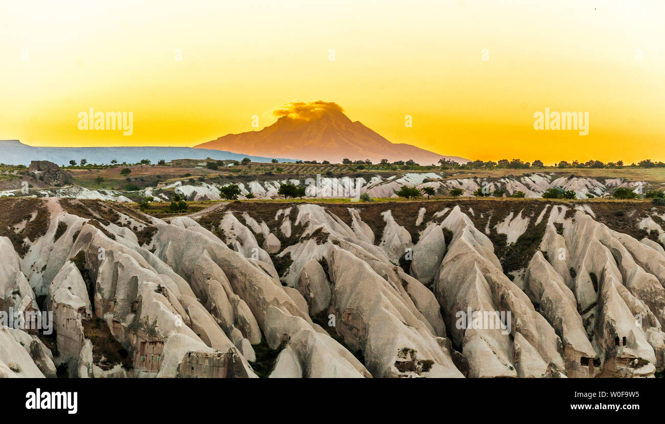Turkey, Goreme National park and rock sites of Cappadocia, badlands and ...