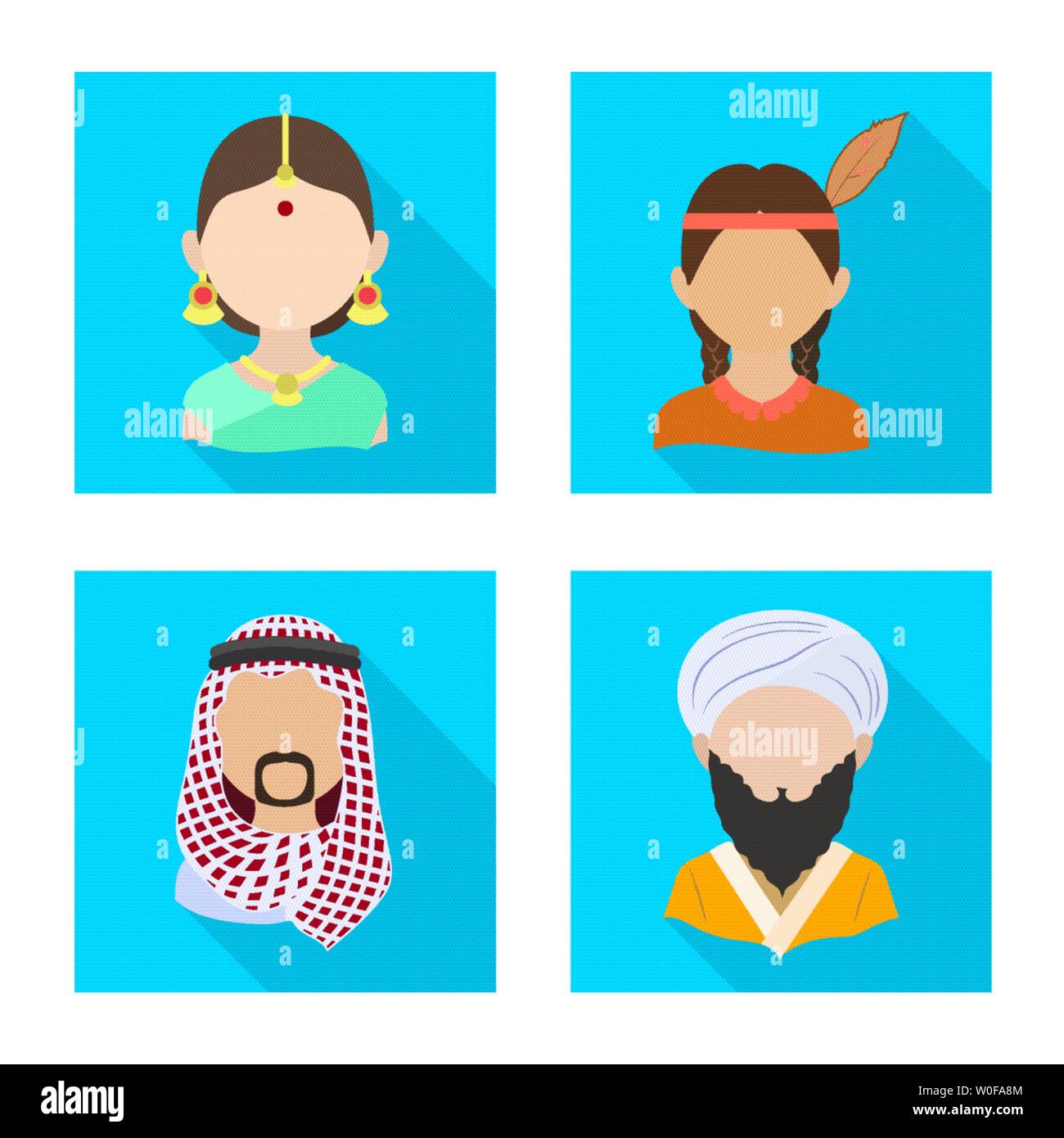 Vector design of nation and race logo. Set of nation and user stock ...