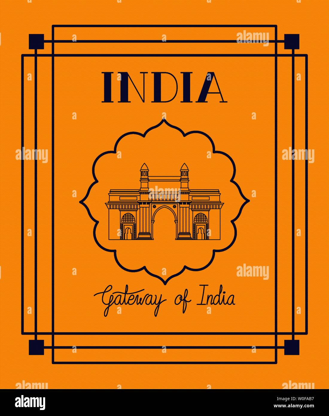 indian gate temple with frame background Stock Vector Image & Art - Alamy