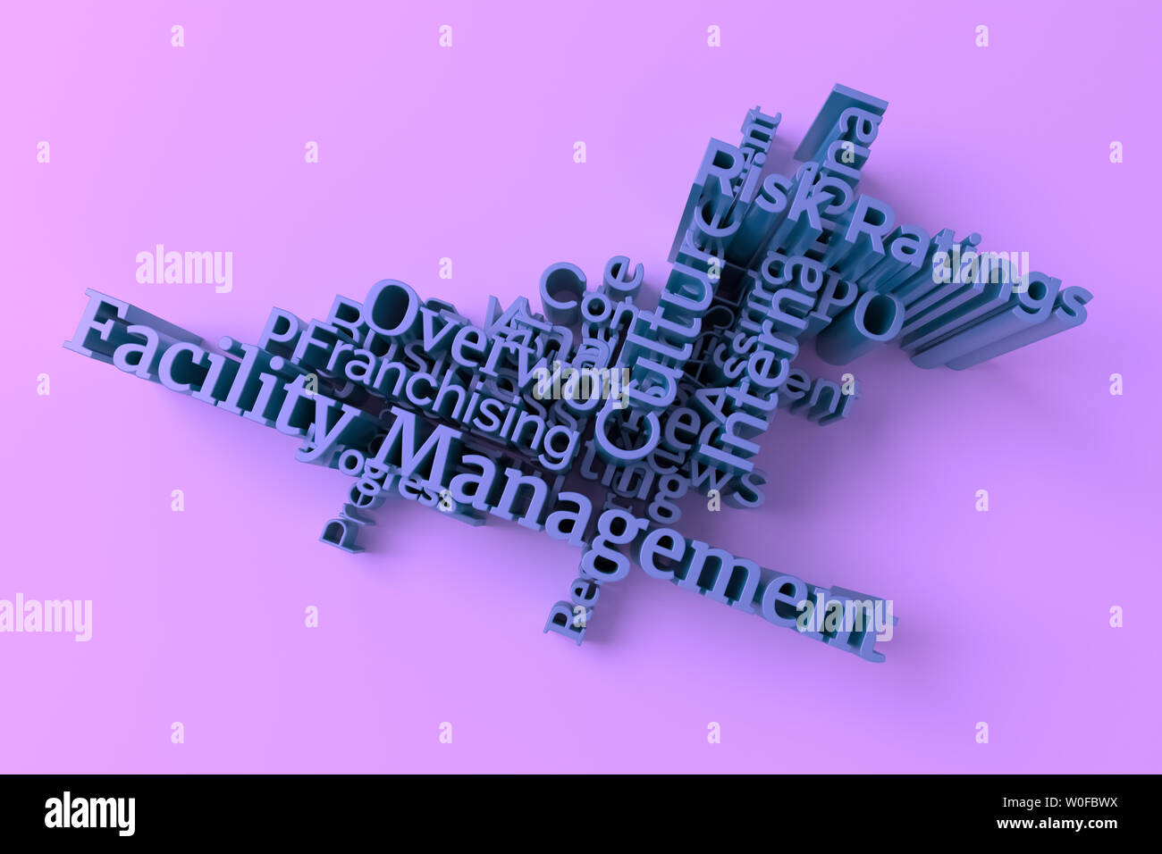 3D business keyword and words cloud. For web page, graphic design ...