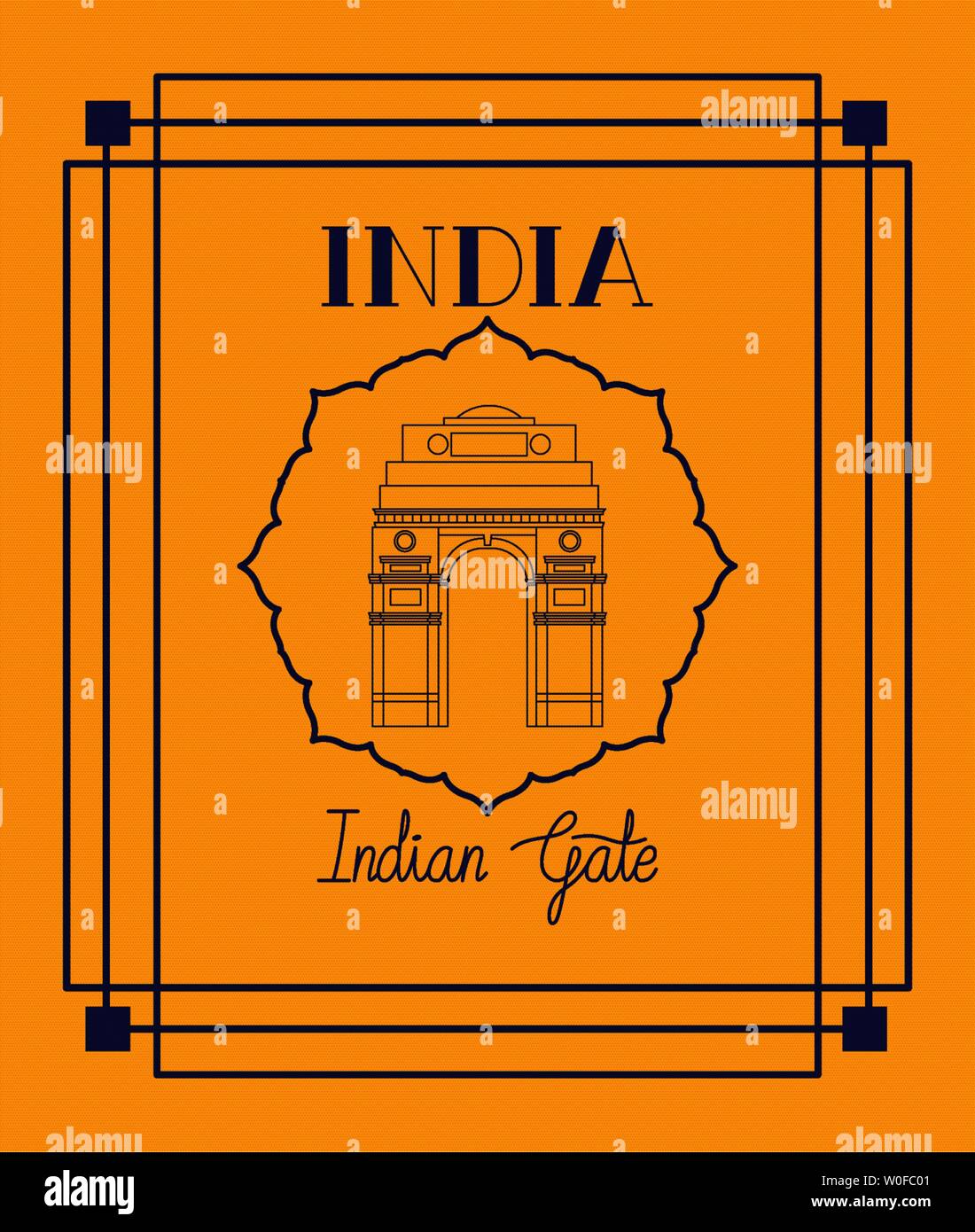 indian gate temple with frame background Stock Vector Image & Art - Alamy