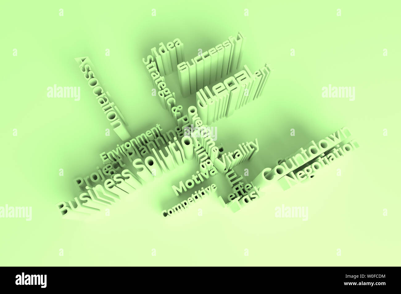 3D business keyword and words cloud. For web page, graphic design ...