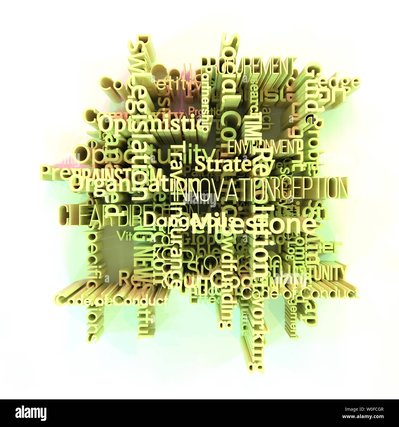 3D business keyword and words cloud. For web page, graphic design ...