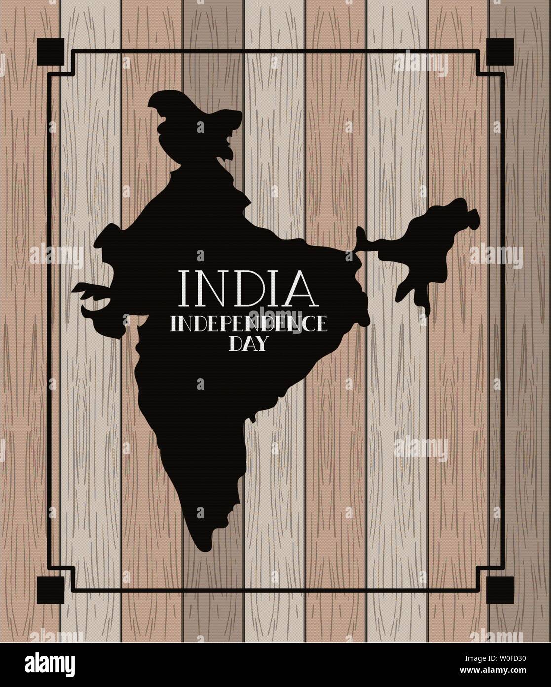 indian map with wooden background independence day Stock Vector Image ...