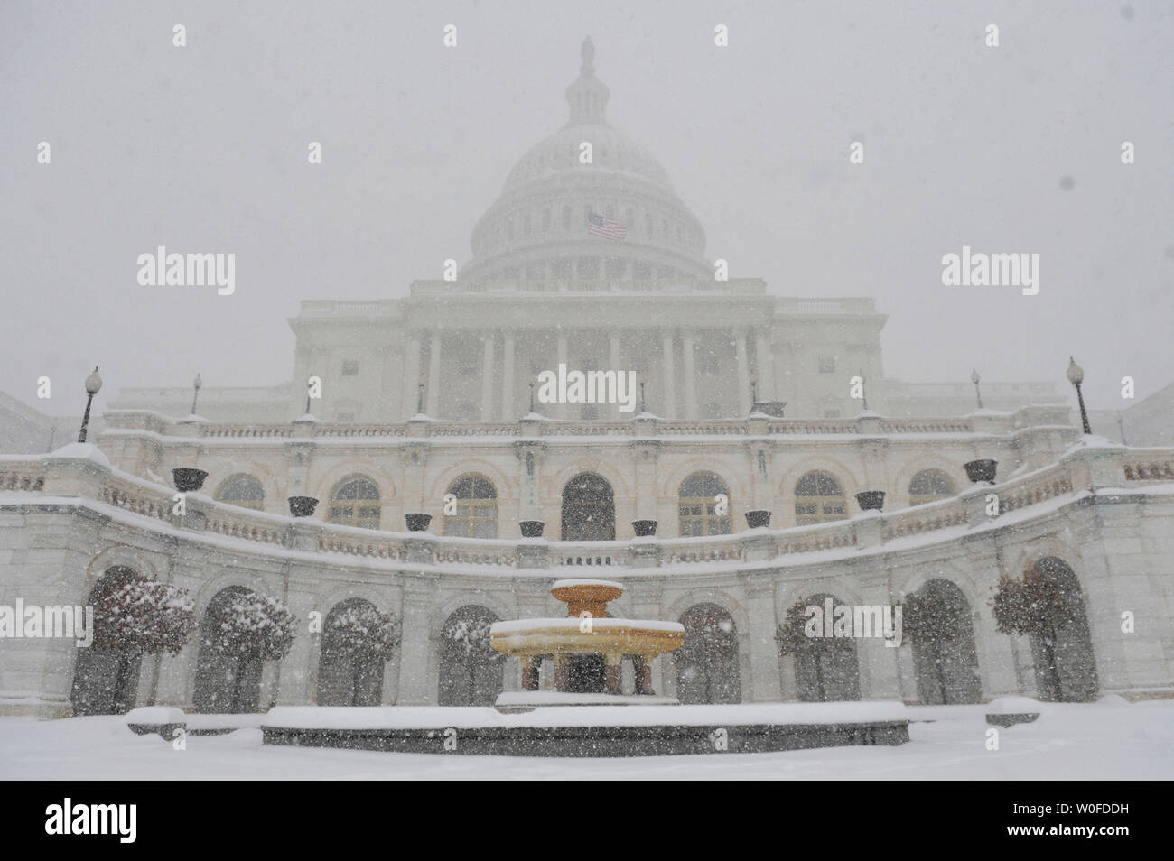 The U.S. Capitol Building is seen covered in snow in Washington on ...