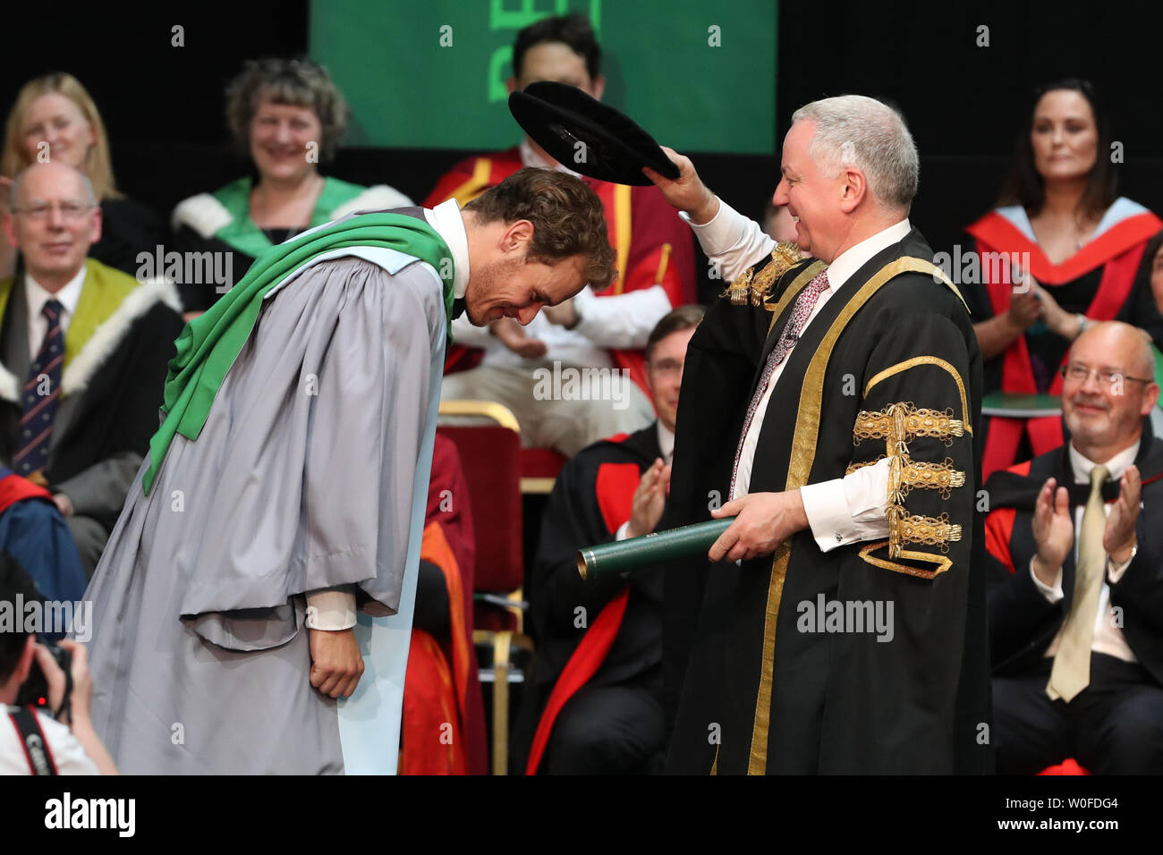 Outlander actor Sam Heughan receiving his honorary doctorate from ...