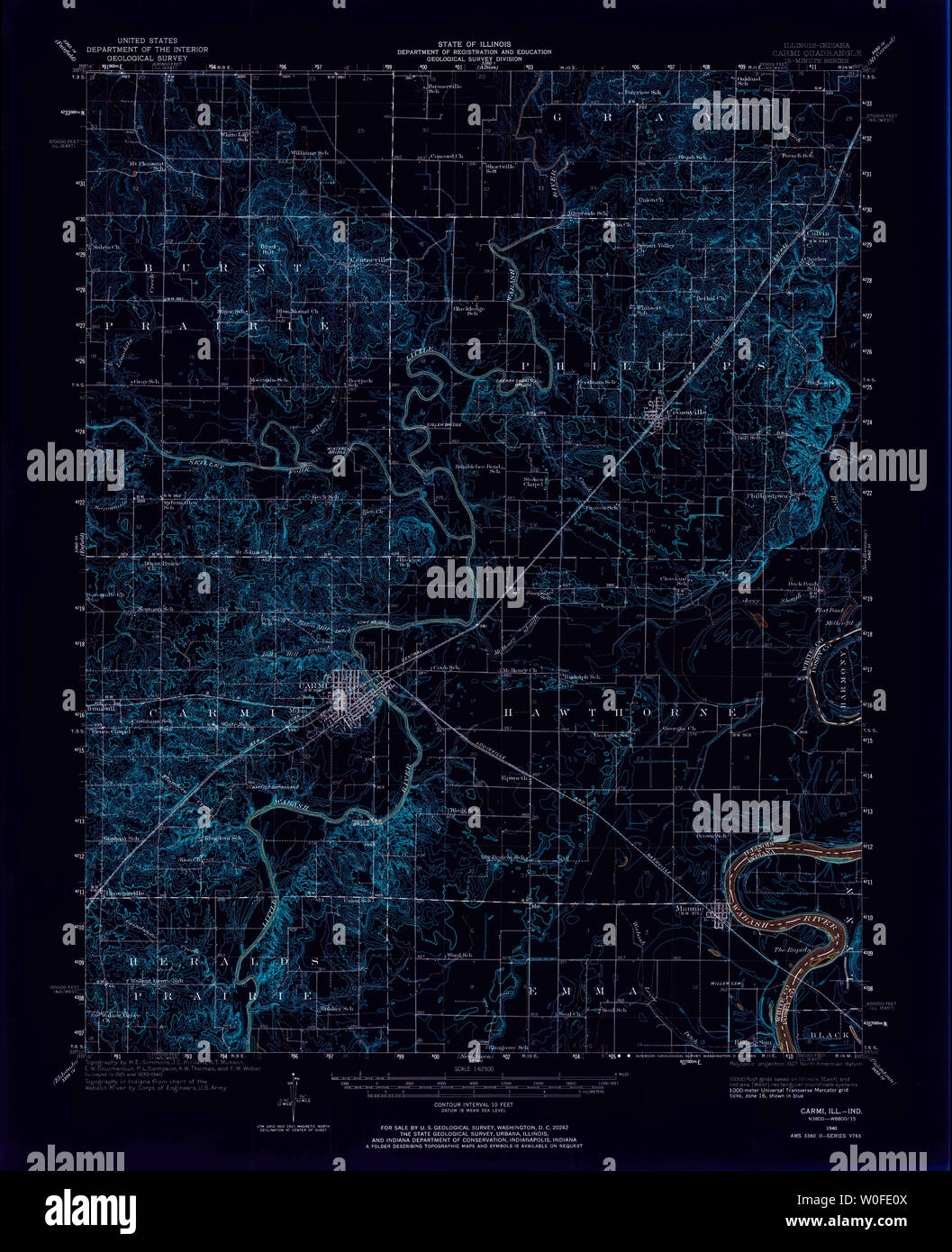 Carmi illinois map hi-res stock photography and images - Alamy