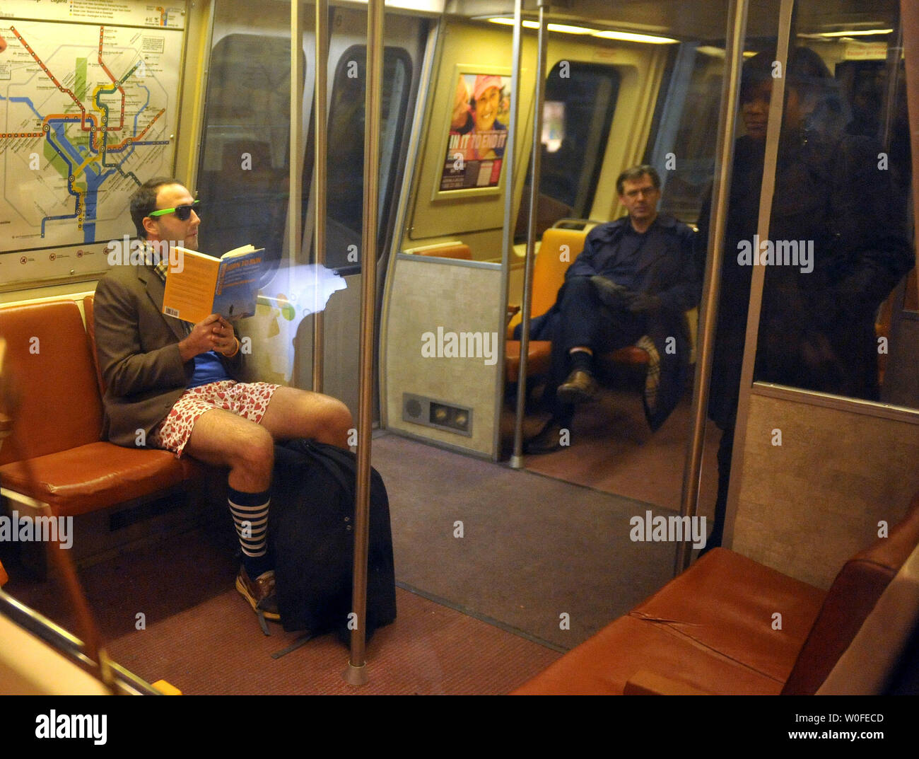 A Pantsless Metro rider participates in the 9th Annual No Pants Metro ...