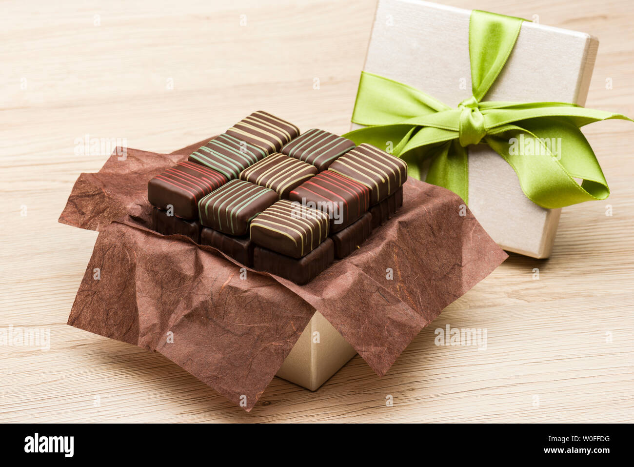 assorted chocolates confectionery in their gift box Stock Photo - Alamy