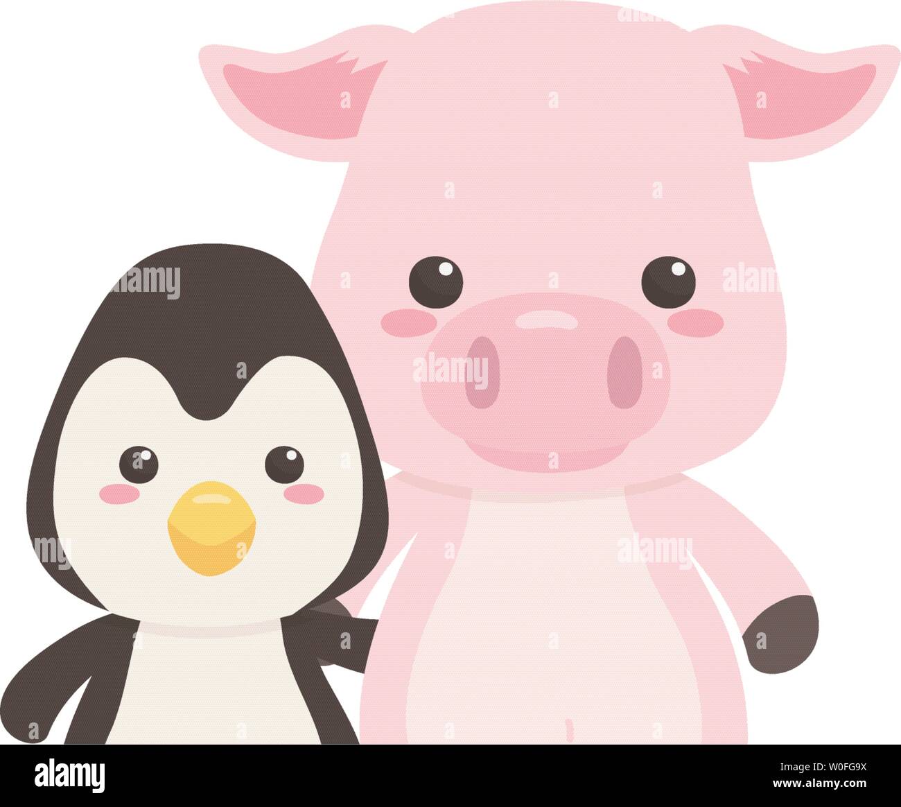 Penguin and pig cartoon design, Animal cute zoo life nature and fauna ...