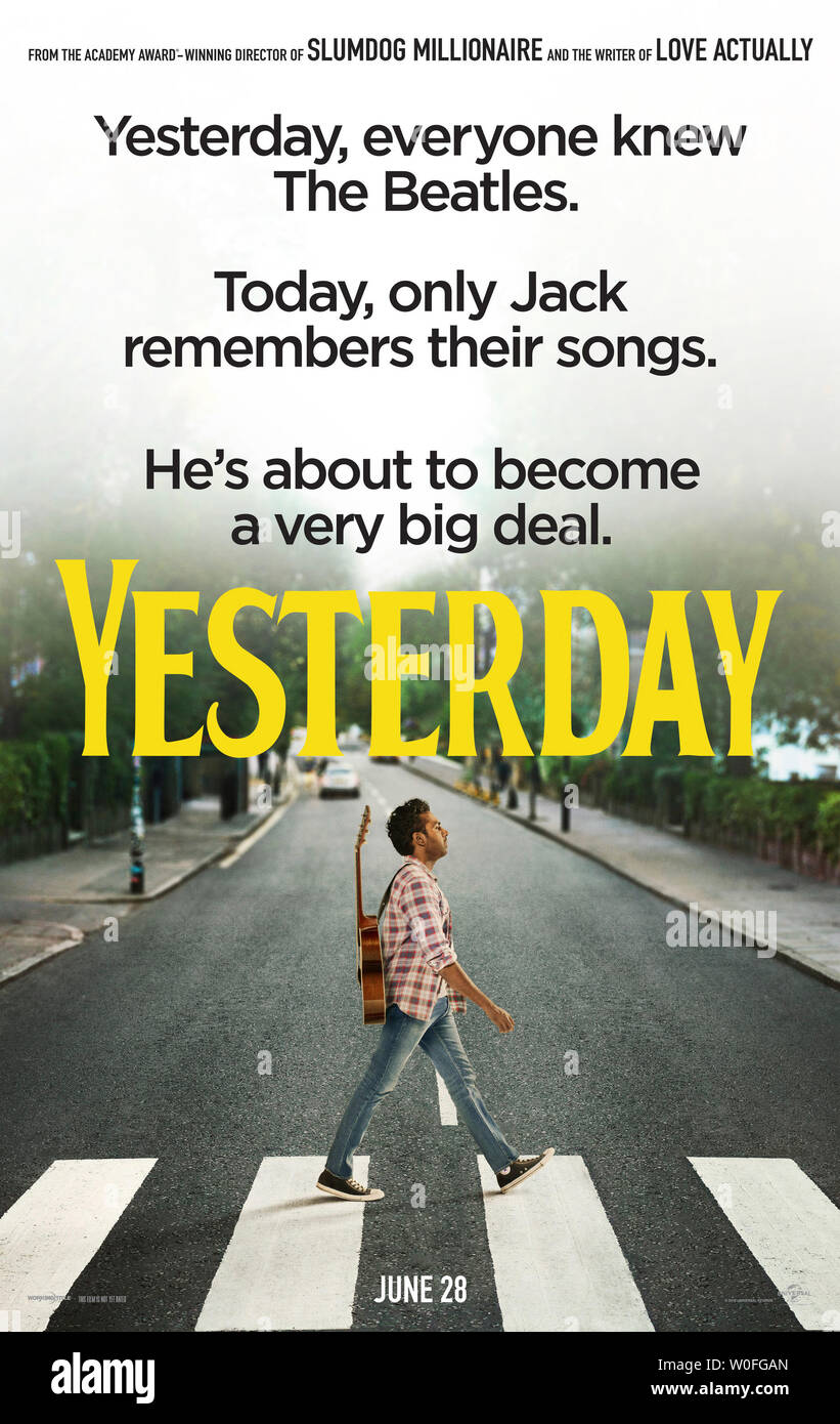 YESTERDAY, US advance poster, Himesh Patel, 2019. ©Universal / courtesy ...