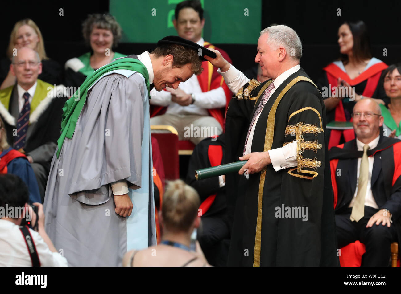 Outlander actor Sam Heughan receiving his honorary doctorate from ...