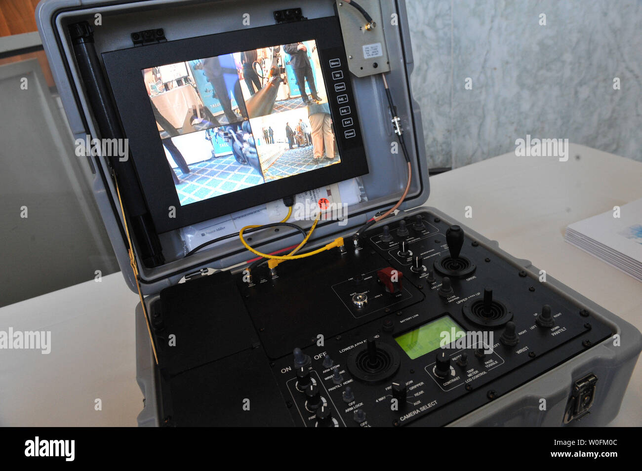 A control panel for a Talon Gen IV robot is seen during the Association ...