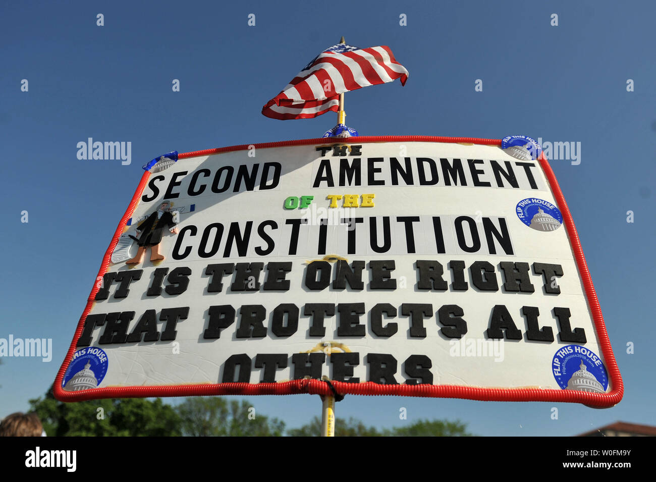 A pro-gun sign is seen at a second amendment rally in Washington on ...