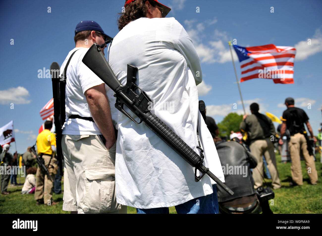 Gun rights supporters attend an 'Open Carry Rally' in Arlington ...