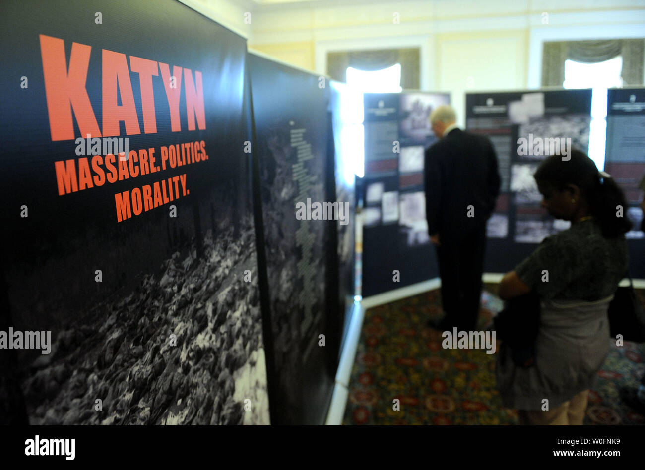 An exhibit marking the 70th anniversary of the Soviet murder of 20,000 ...