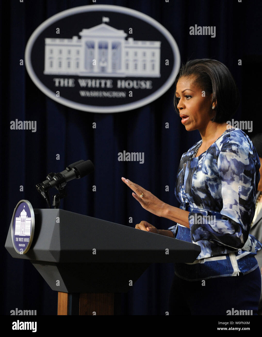 First lady Michelle Obama speaks during an event to unveil the findings ...