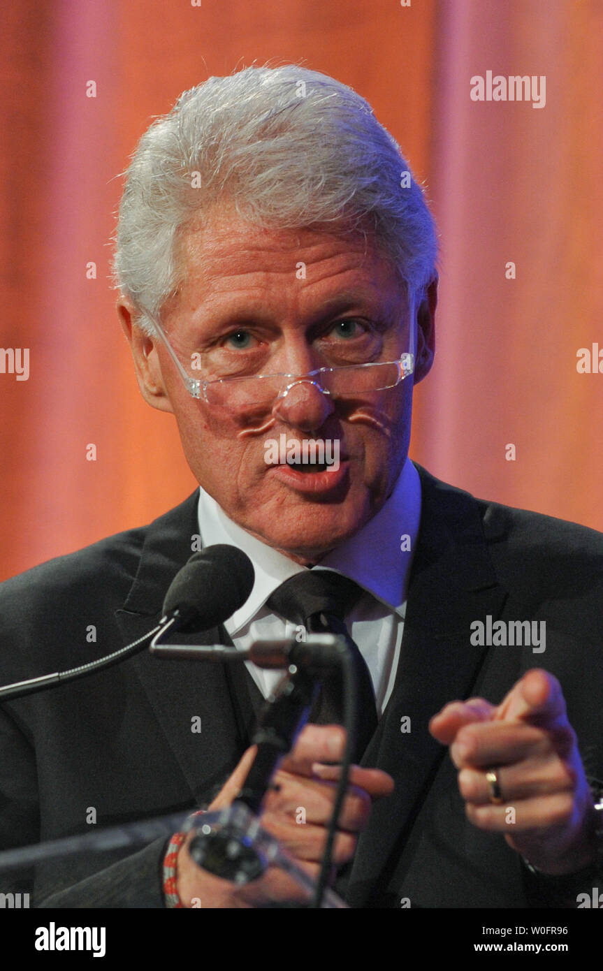 Former U.S. President Bill Clinton speaks before being presented the ...