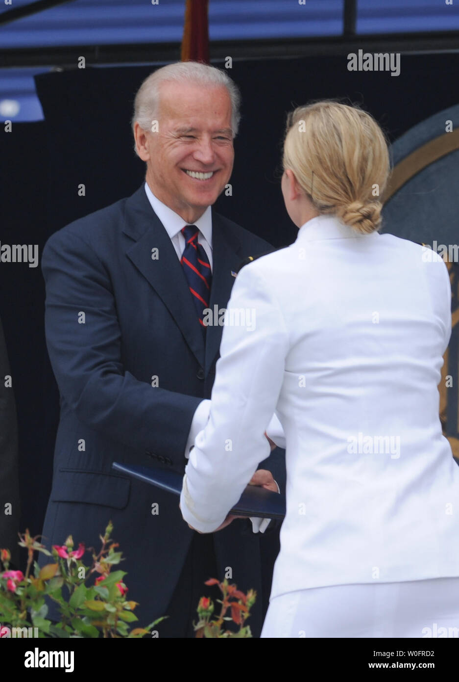 U.S. Vice President Joe Biden hands out diplomas at the U.S. Naval ...