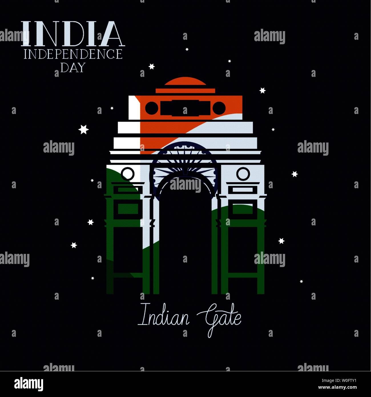 indian gate temple with flag colors Stock Vector Image & Art - Alamy