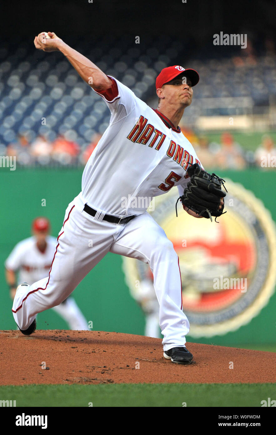 Washington Nationals' pitcher J.D. Martin pitches against the San Diego ...