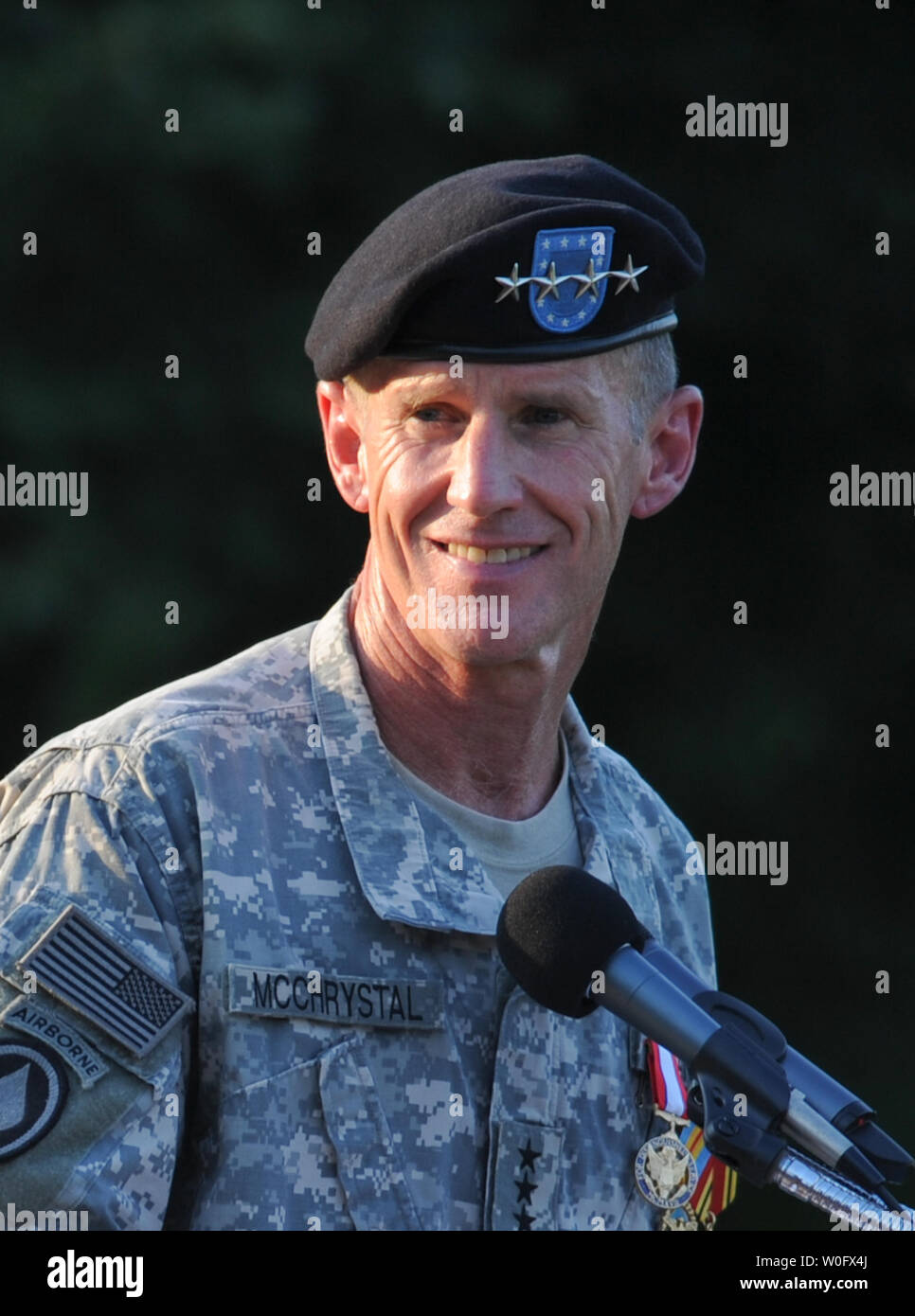 Army Gen. Stanley McChrystal speaks at his retirement ceremony at Fort ...