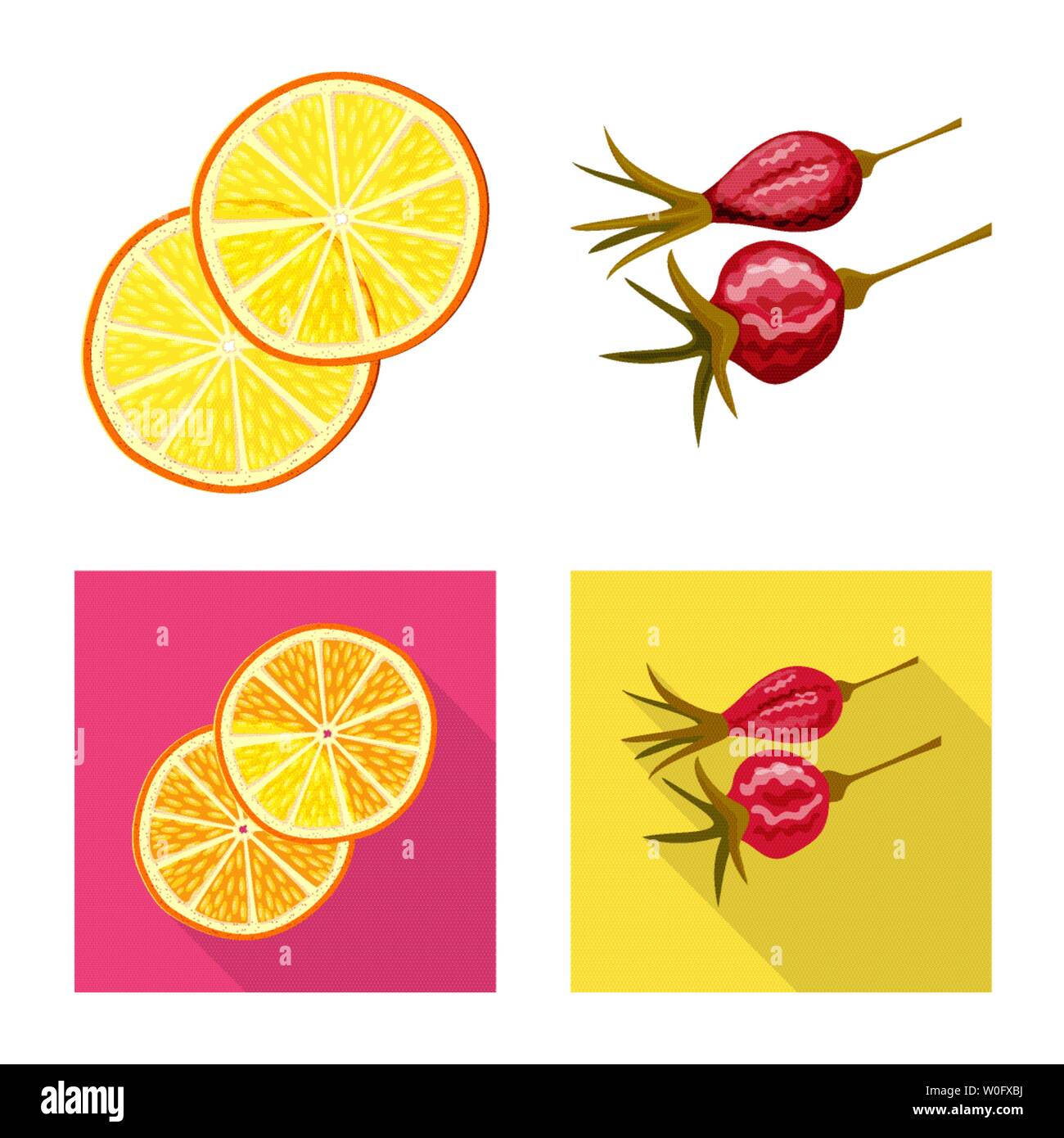 Vector illustration of food and raw logo. Collection of food and nature ...