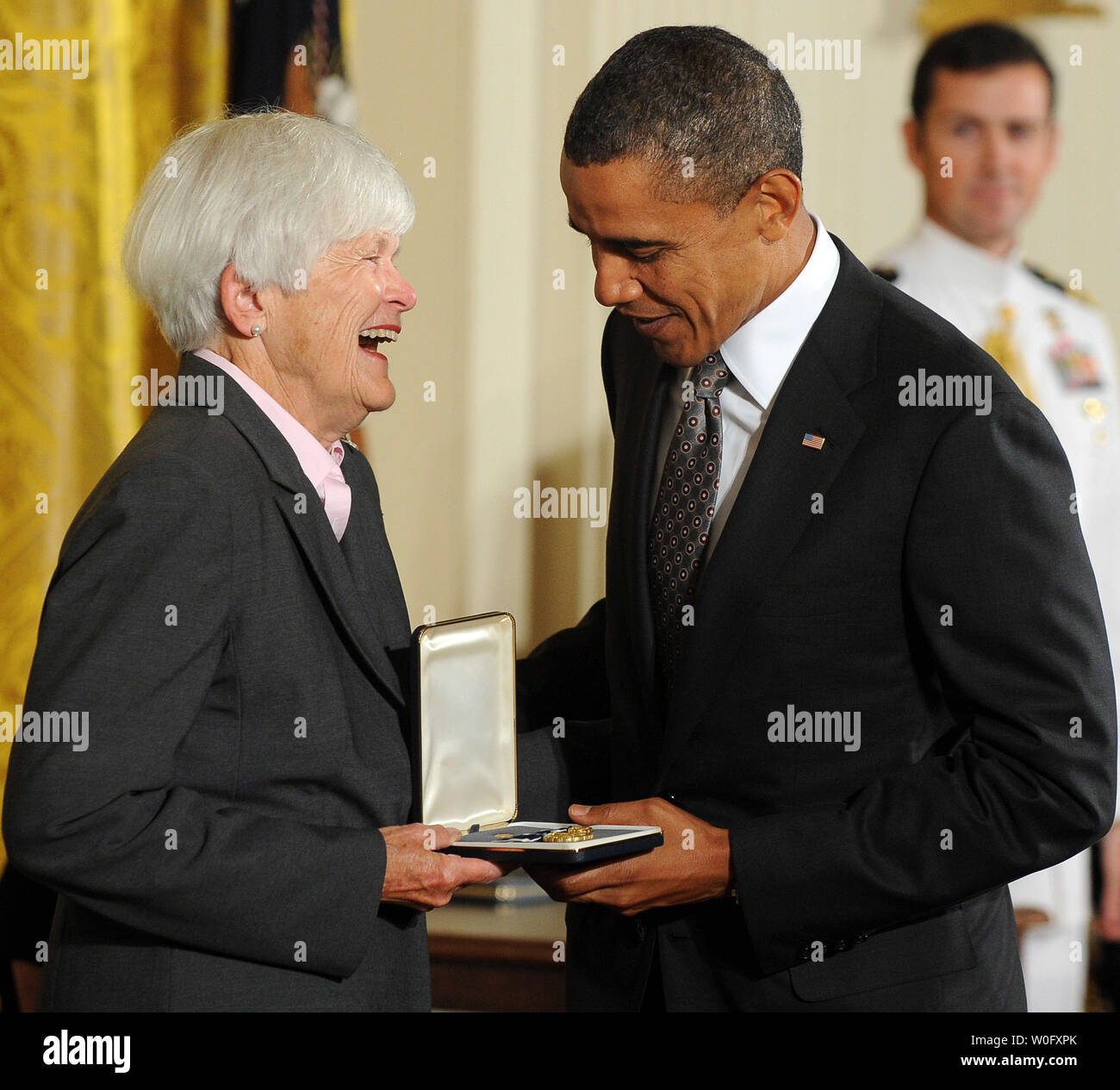 U.S. President Barack Obama awards Elizabeth Cushman Titus Putnam a ...