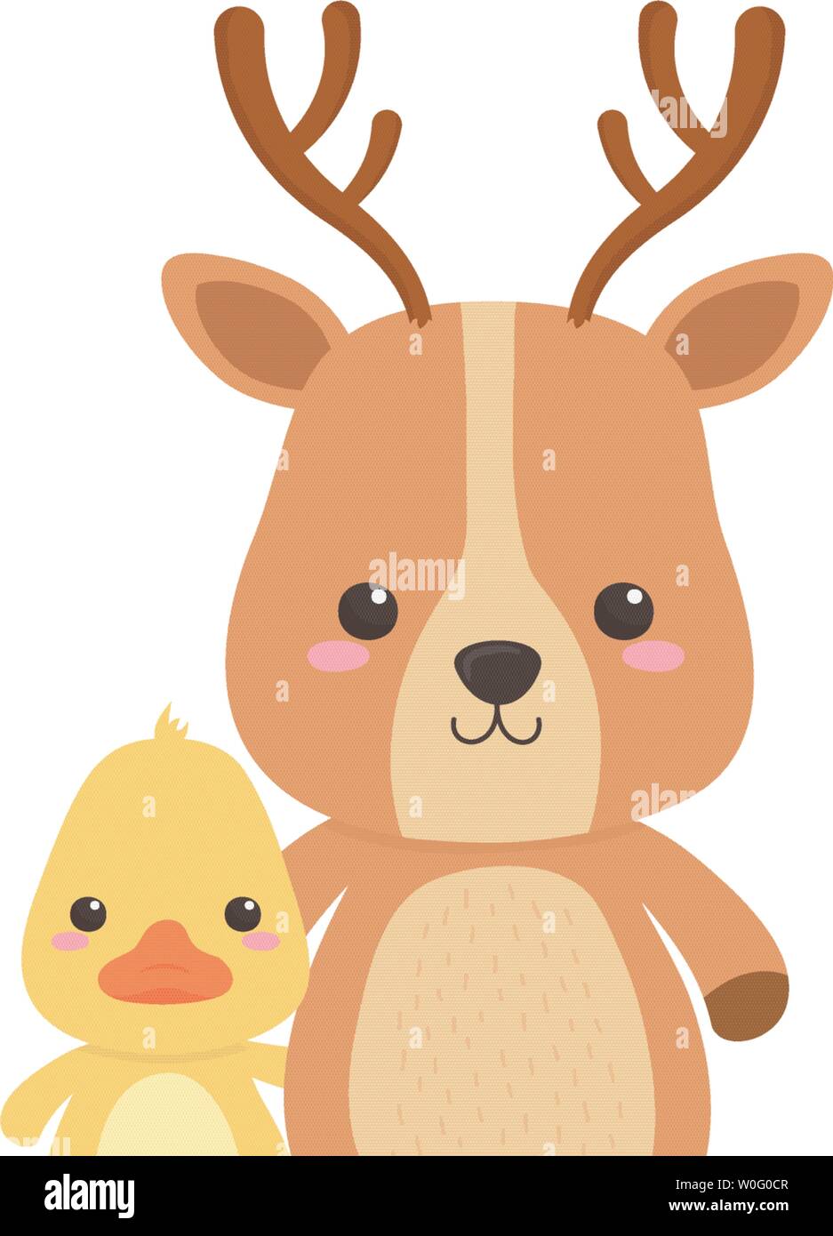Duck and reindeer cartoon design, Animal cute zoo life nature and fauna ...