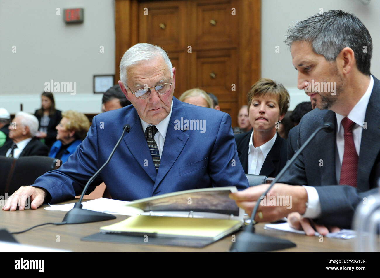 Austin DeCoster (L), owner of Wright County Egg, Peter DeCoster (R ...
