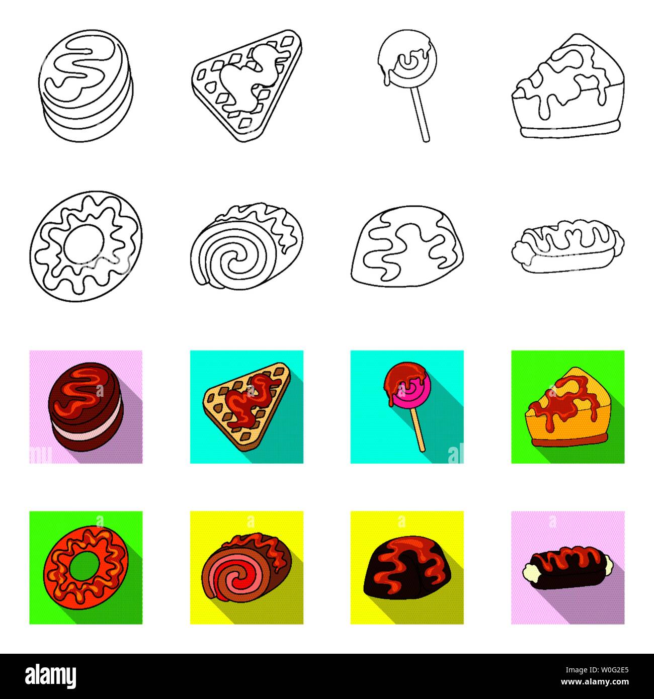 Vector design of confectionery and culinary sign. Collection of ...