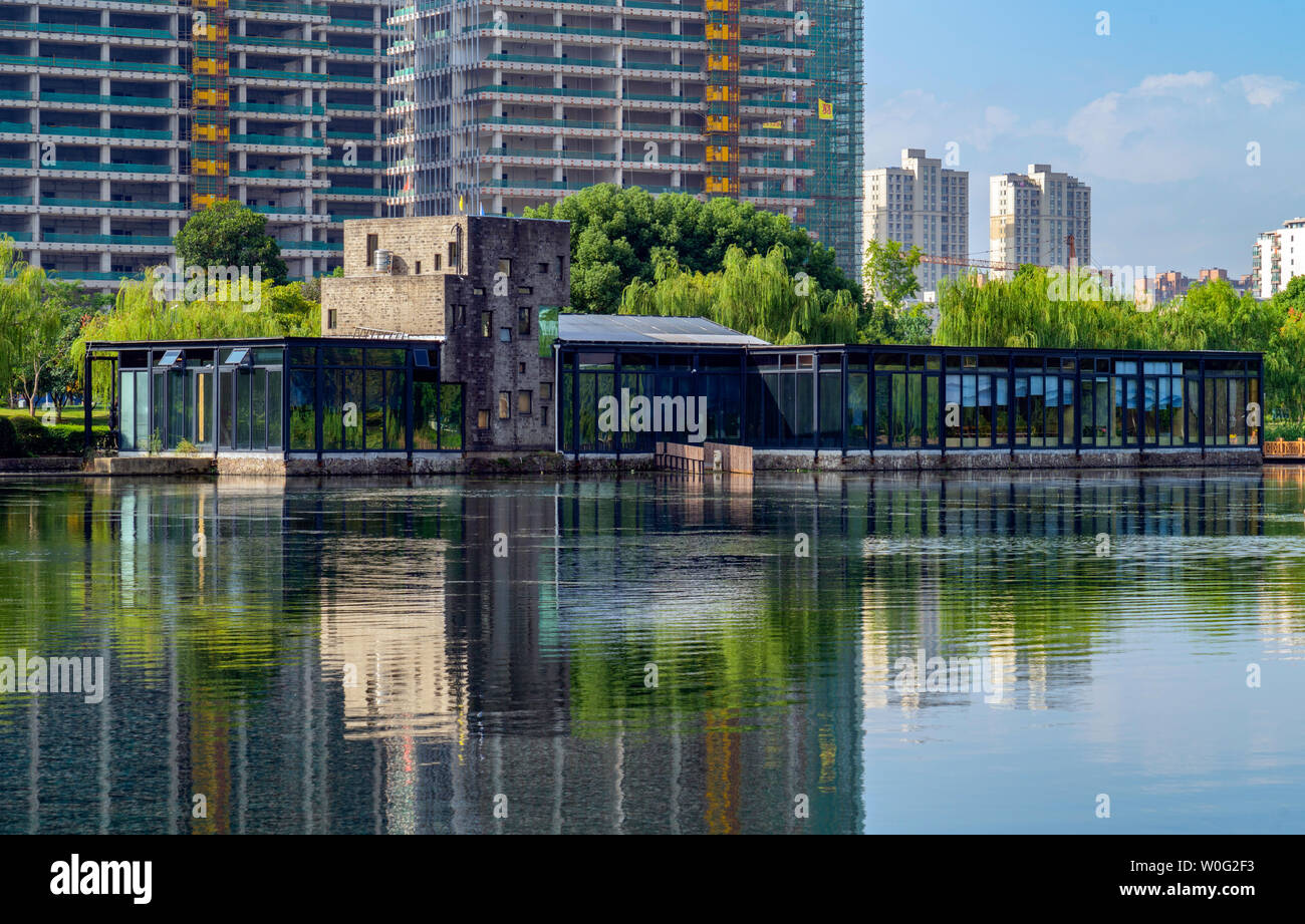 Five scattered house building Stock Photo - Alamy