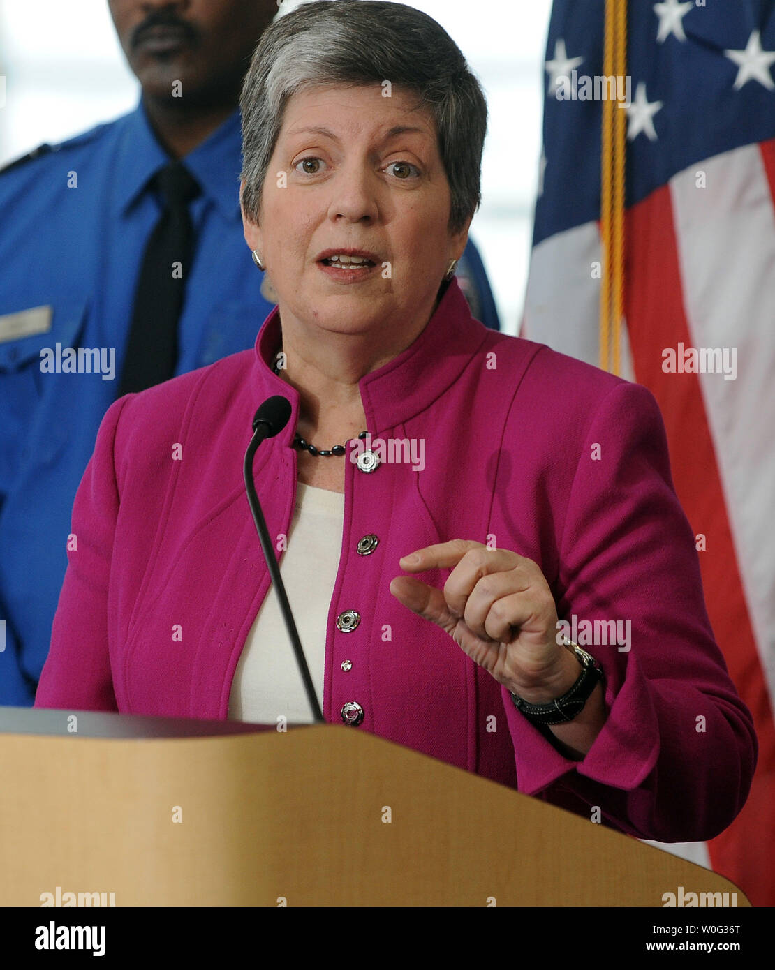 Secretary of Homeland Security Janet Napolitano speaks during a news ...