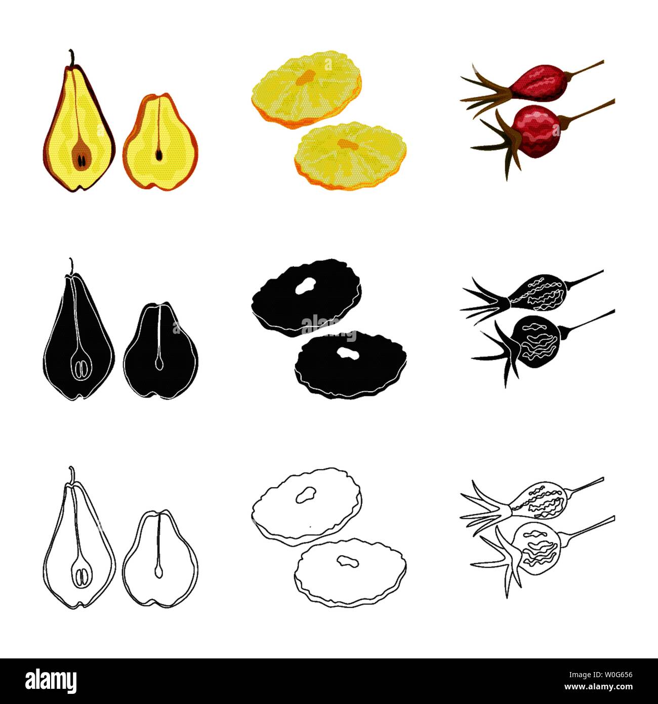 Vector design of food and raw icon. Collection of food and nature stock ...