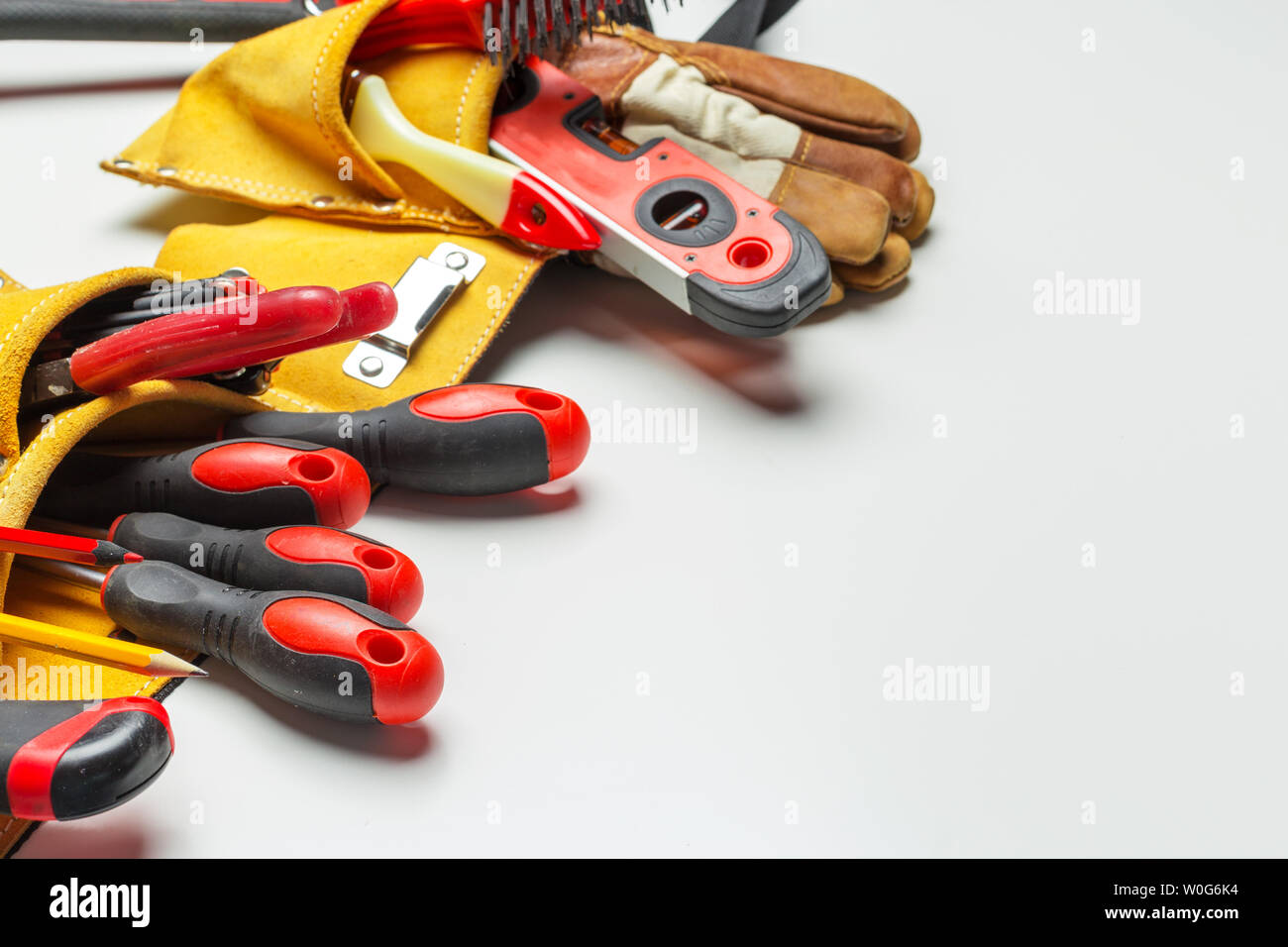 Many Tools on white background Stock Photo - Alamy