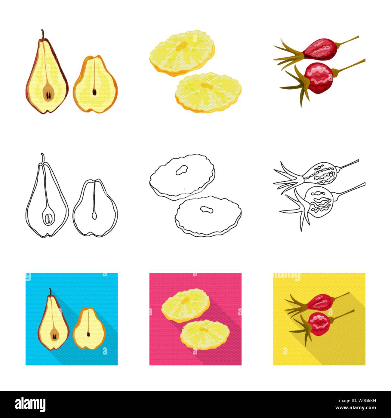 Vector design of food and raw icon. Collection of food and nature stock ...