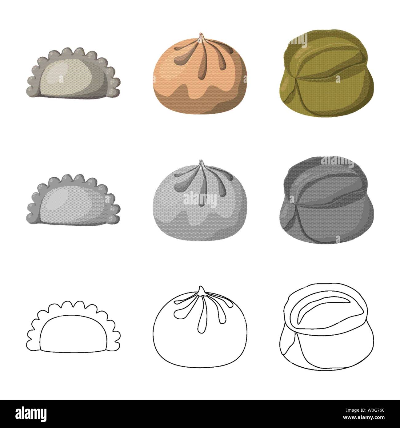 Vector design of products and cooking icon. Collection of products and ...