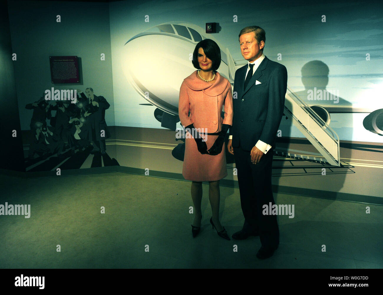 Wax figures of President John F. Kennedy and First Lady Jackie Onassis ...