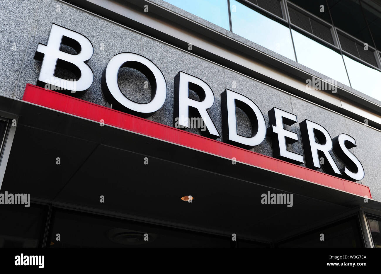 A Borders store sign is seen in Washington on February 17, 2011 ...