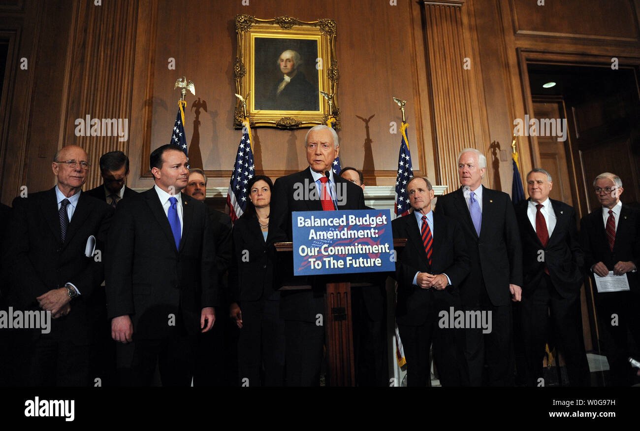 Sen. Orrin Hatch, R-UT, and other Republican Senators call for a ...