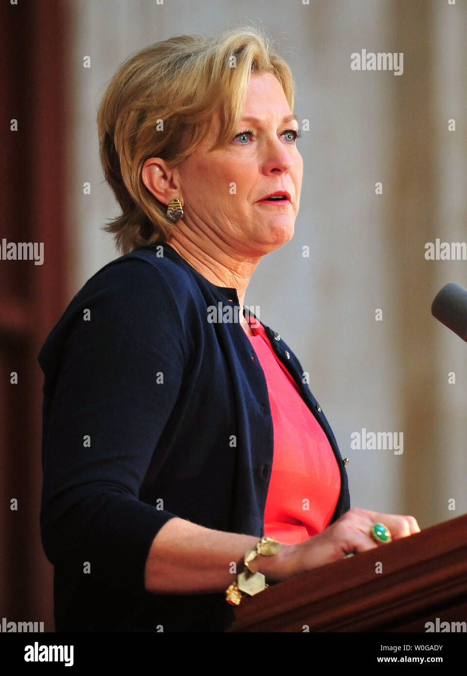 Susan Ford, the daughter of former President Gerald Ford, speaks at the ...