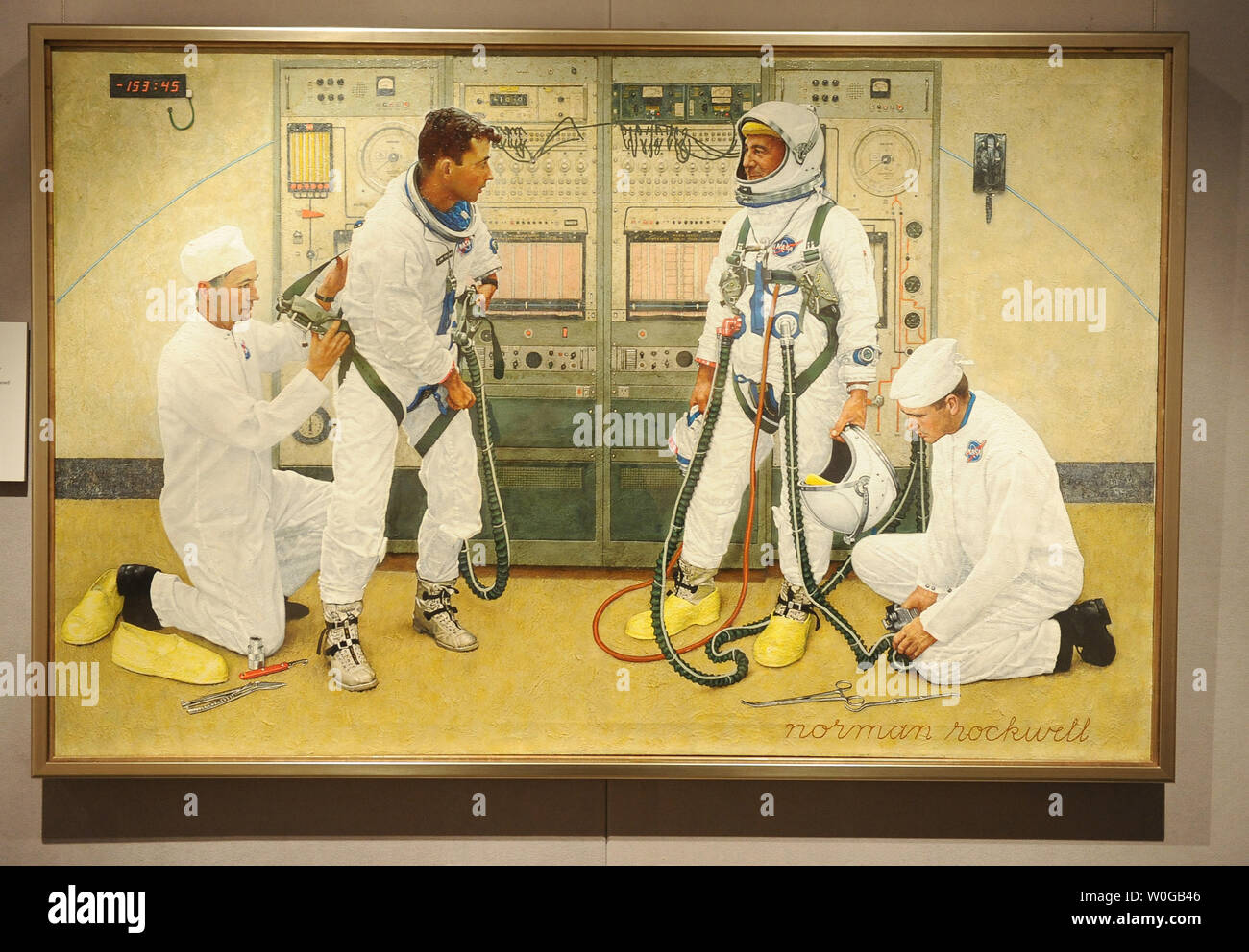 A preview of the "NASA ART: 50 Years of Exploration" exhibition is seen ...