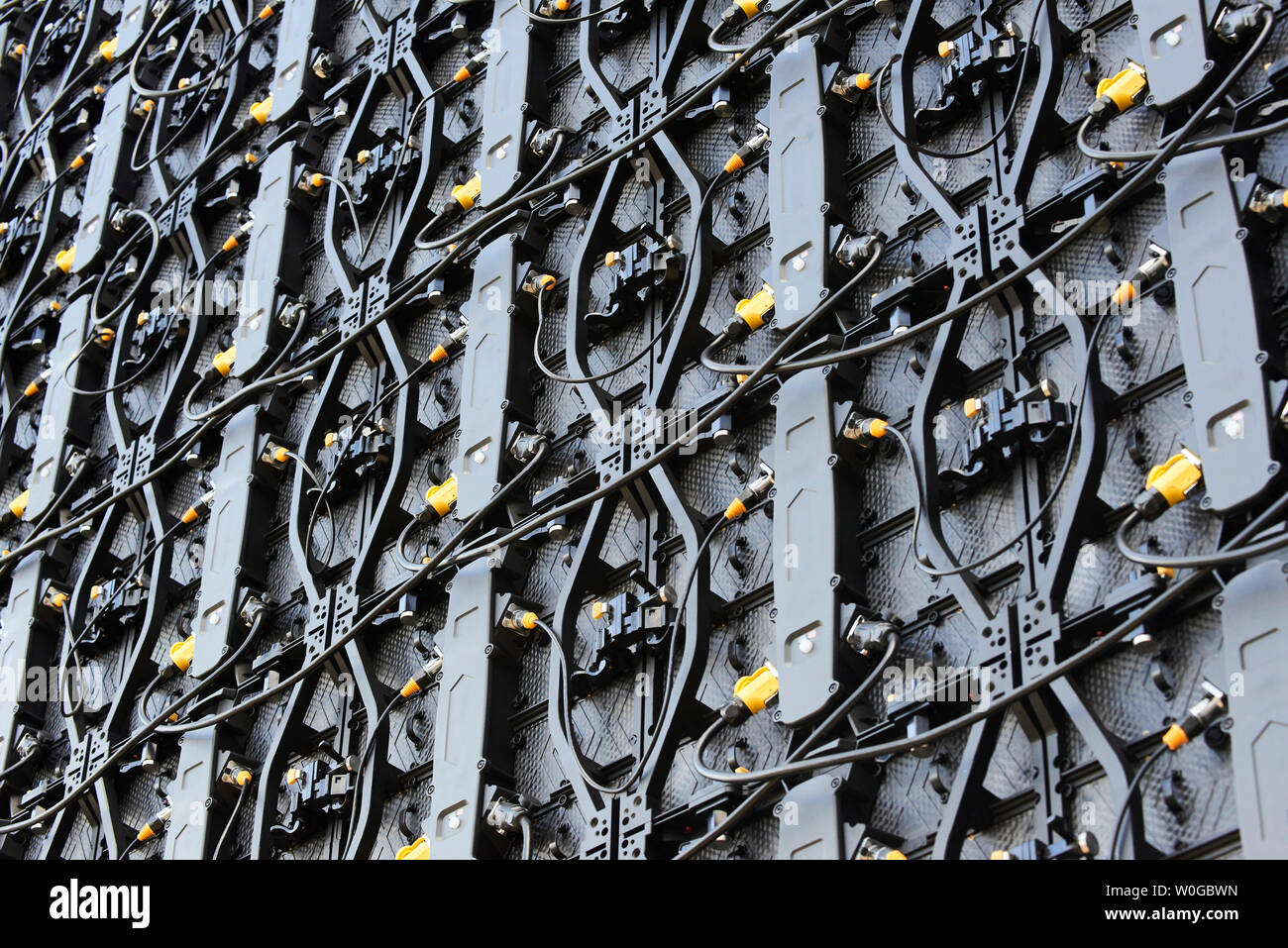 Backside of digital LED panels of large display screen. Large ...