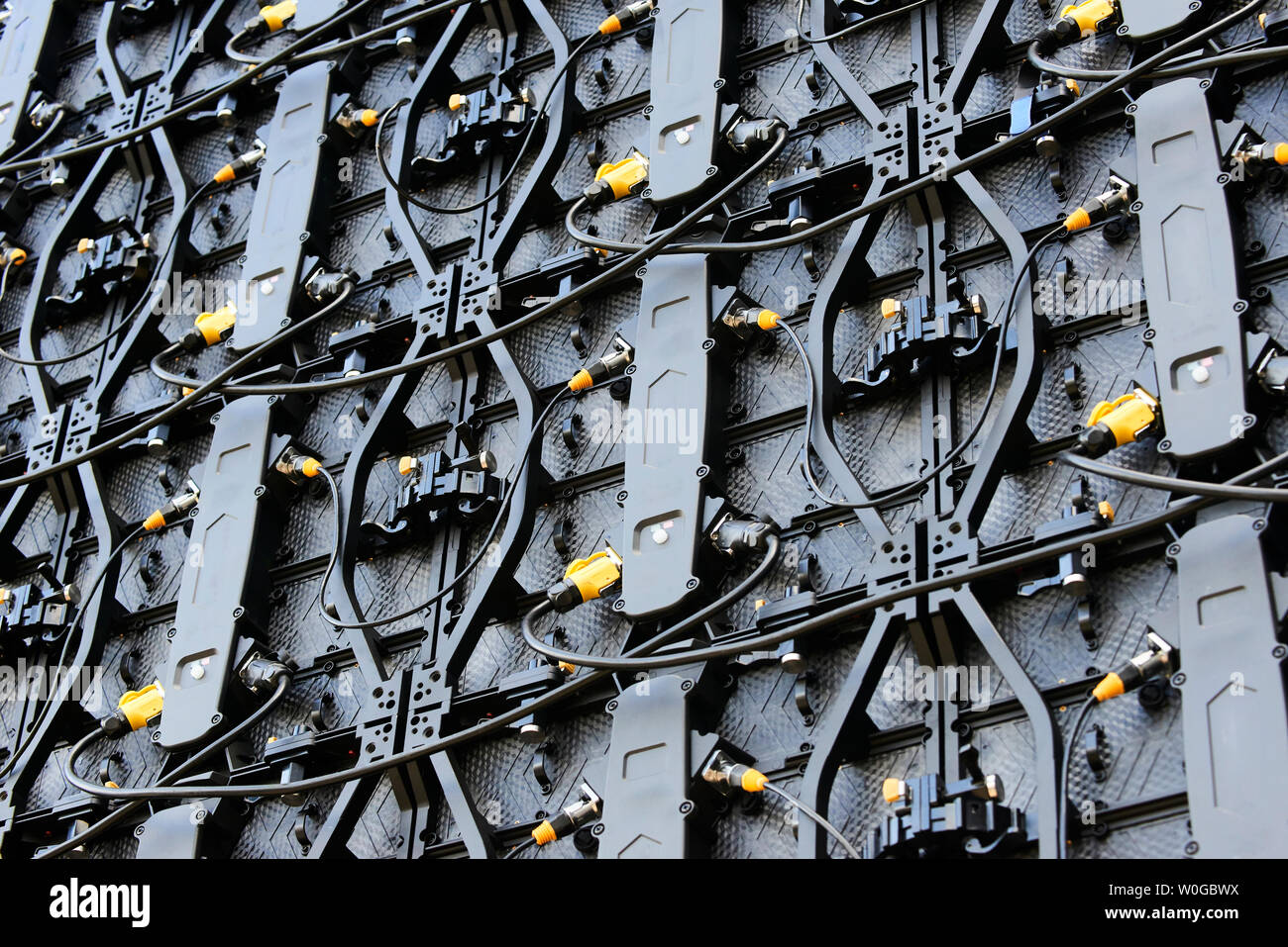 Backside of digital LED panels of large display screen. Large ...