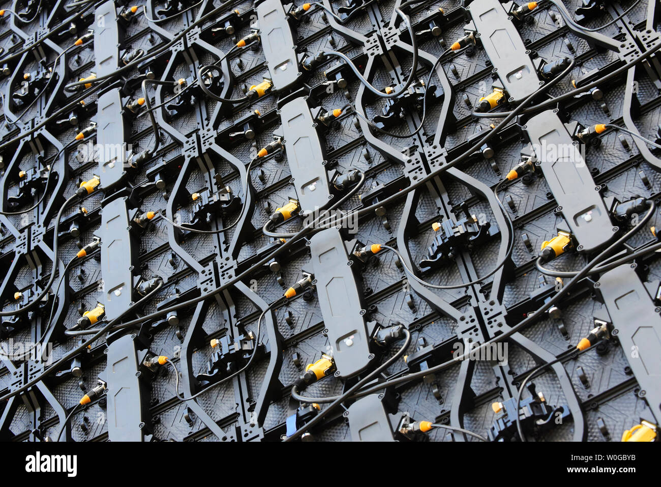 Backside of digital LED panels of large display screen. Large ...